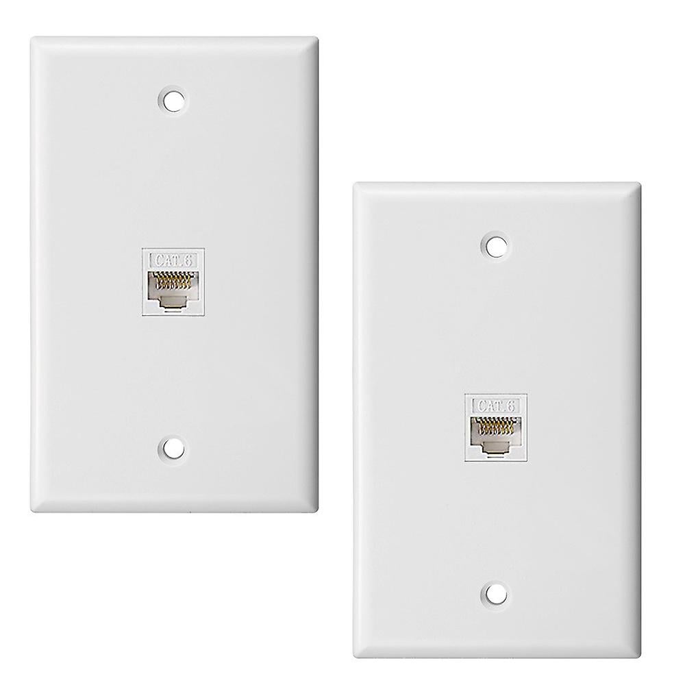 2-Pack 1-Port Ethernet Wall Plate, Jack Wall Plate with RJ45 Female to ...