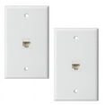 2-Pack 1-Port Ethernet Wall Plate, Jack Plate with RJ45 Female to ...