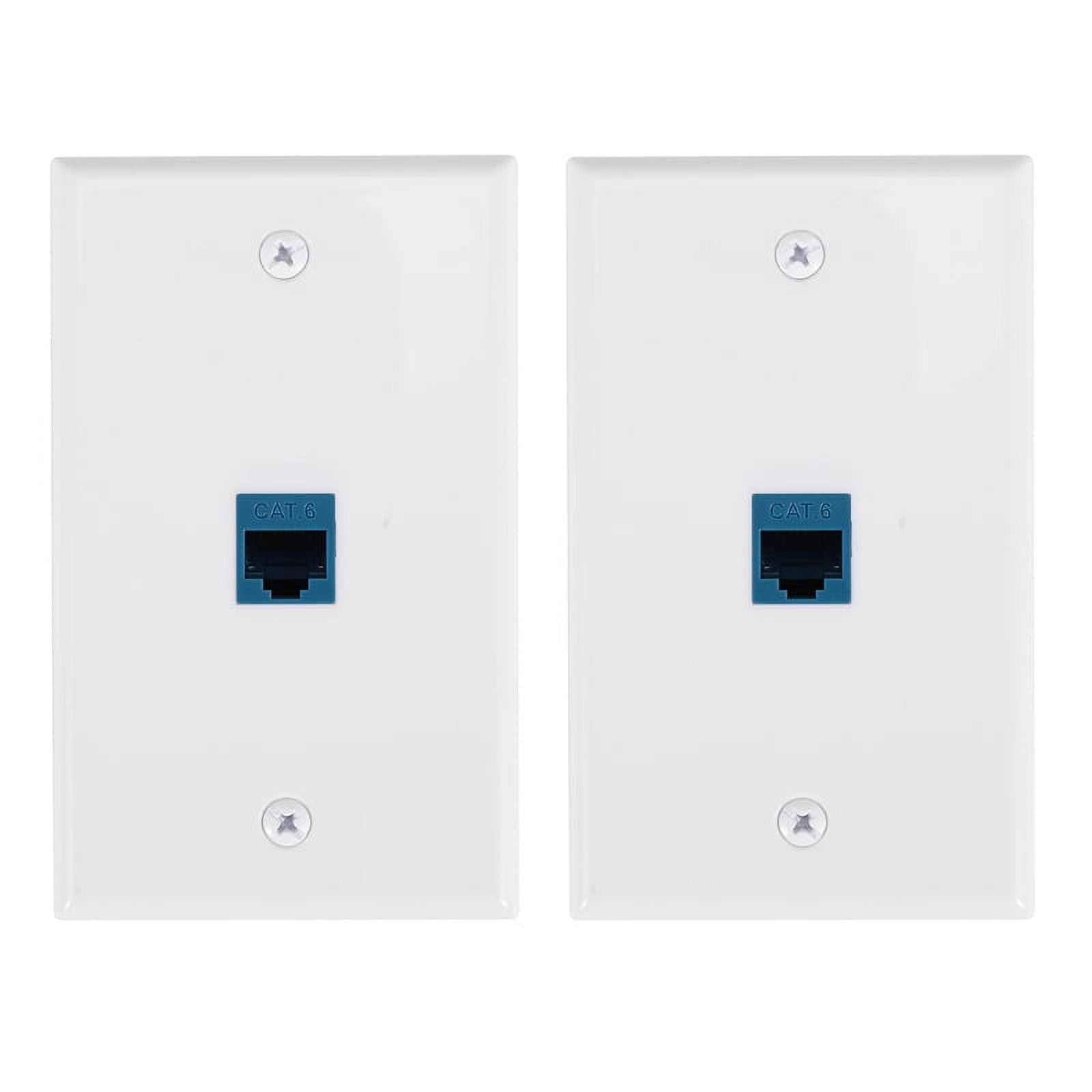 2-Pack 1 Port Ethernet Wall Plate, RJ45 Cat6 Female to Female Jack ...