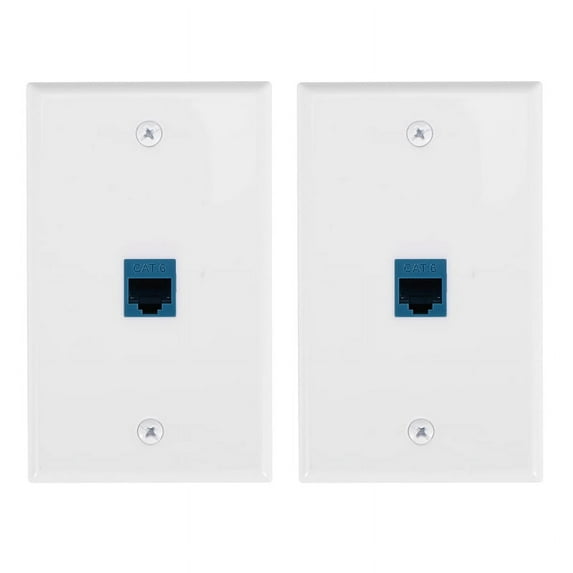 2-Pack 1 Port Ethernet Wall Plate, RJ45 Cat6 Female to Female Jack ...