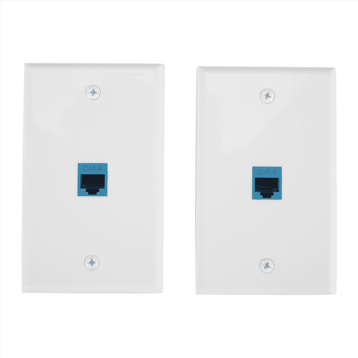 2-Pack 1 Port Ethernet Wall Plate, RJ45 Cat6 Female to Jack Inline ...
