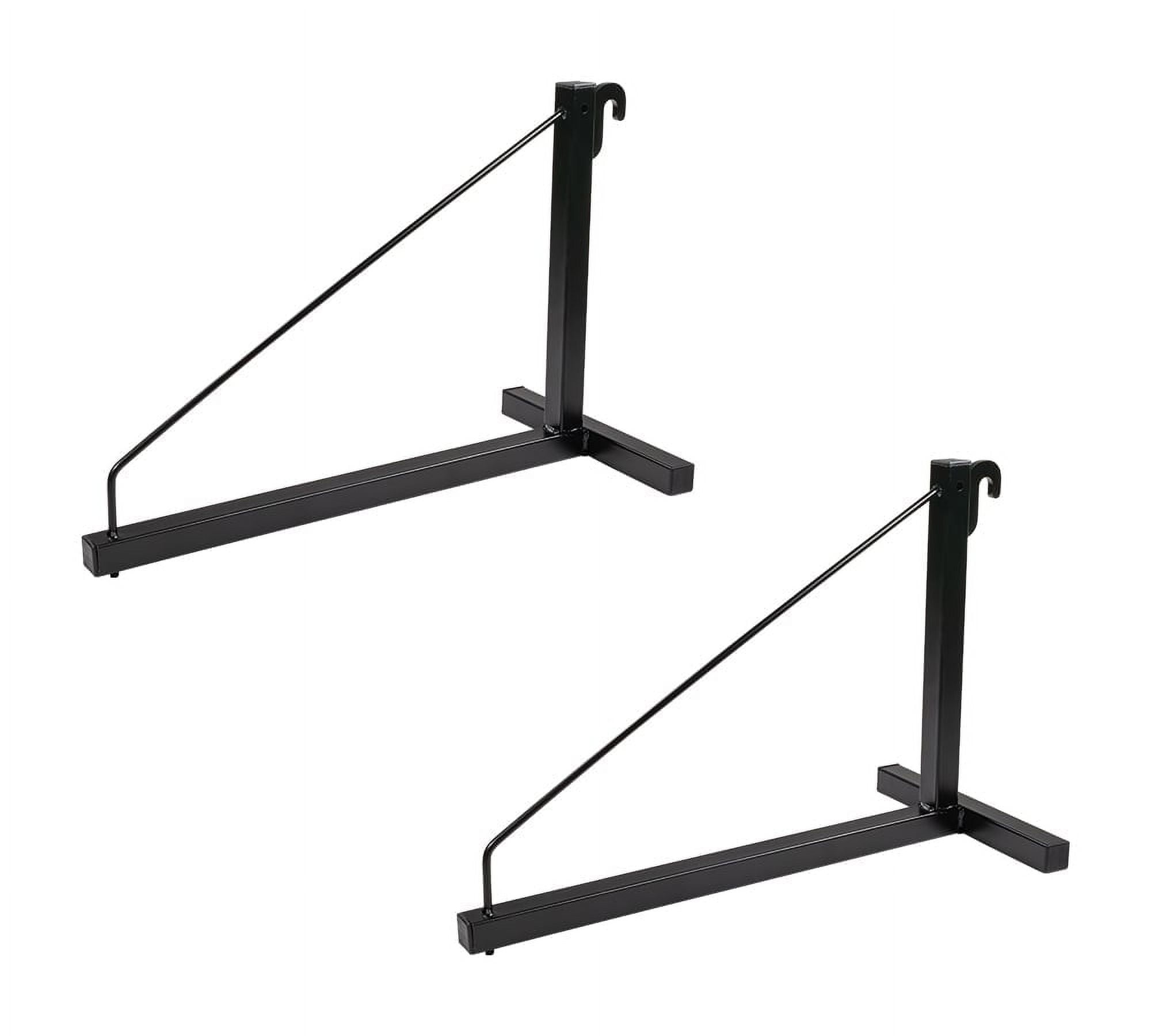 2 Pack 1 Tier Shipping Container Shelving Bracket with Hooks - 16"x18 ...