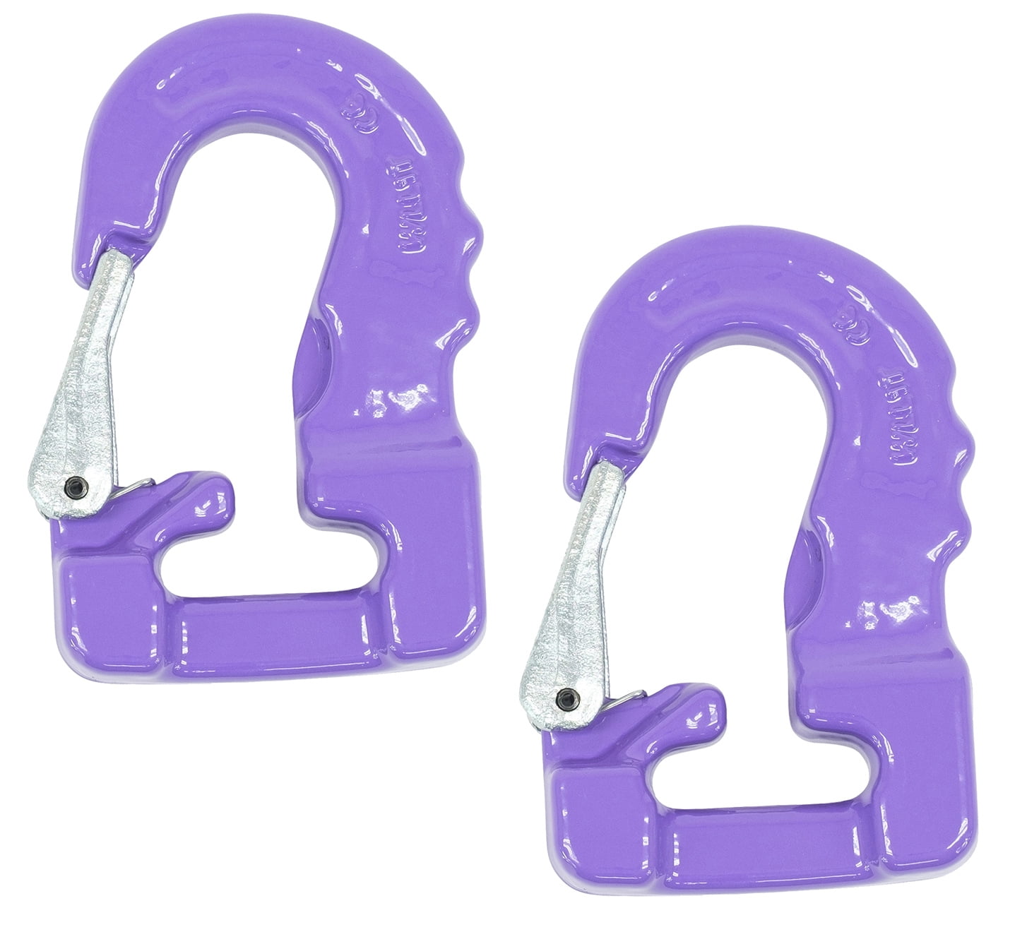 2 Pack 1 Ton Round Sling Hook with Safety Latch – 2,600 lbs WLL Heavy ...