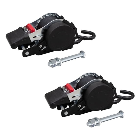 2 Pack 1'' x 10' Bolt on Retractable Ratchet Straps for Cargo - Coated ...