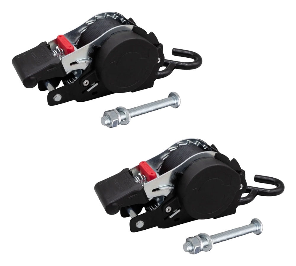 2 Pack 1'' x 10' Bolt on Retractable Ratchet Straps for Cargo - Coated ...