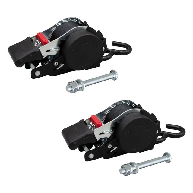 2 Pack 1'' x 10' Bolt on Retractable Ratchet Straps for Cargo - Coated ...