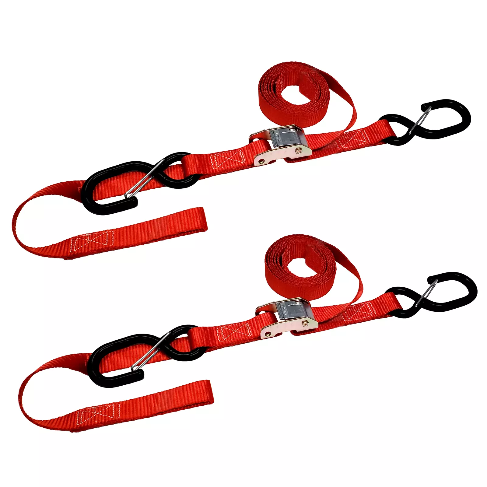2 Pack 1" x 6' Cam Buckle Tie Down Strap w/ S Hook For Boat Motorcycle ...