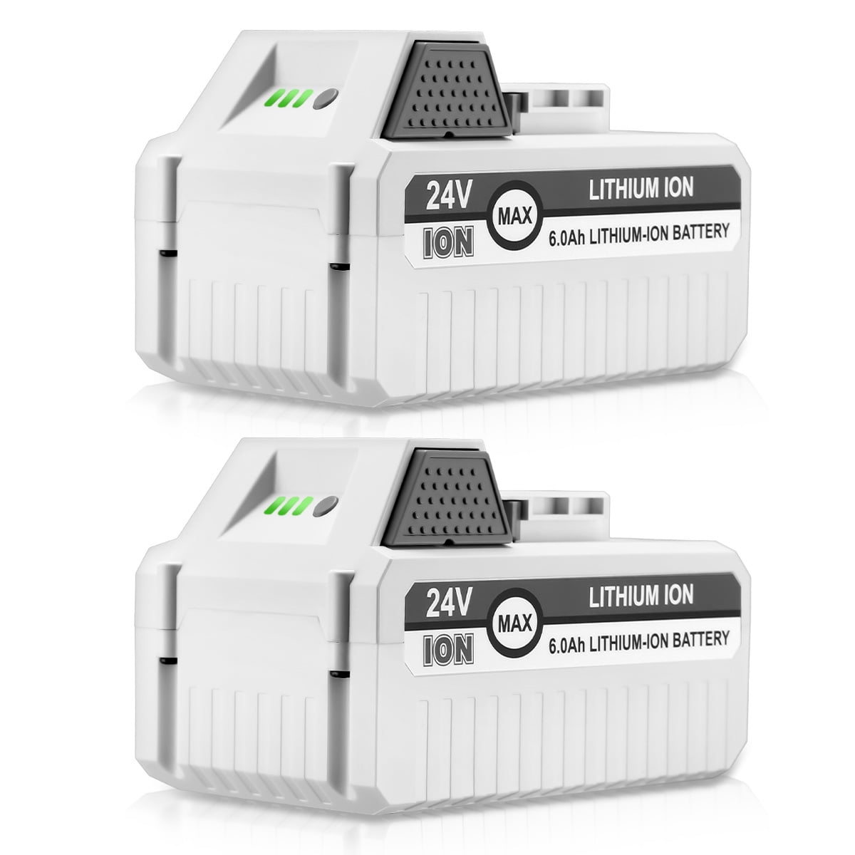 2 Pack 6.0Ah 24V Replace for Snow Joe+Sun Joe 24 Vlot 24BAT-LTX/LTW/LTE ...