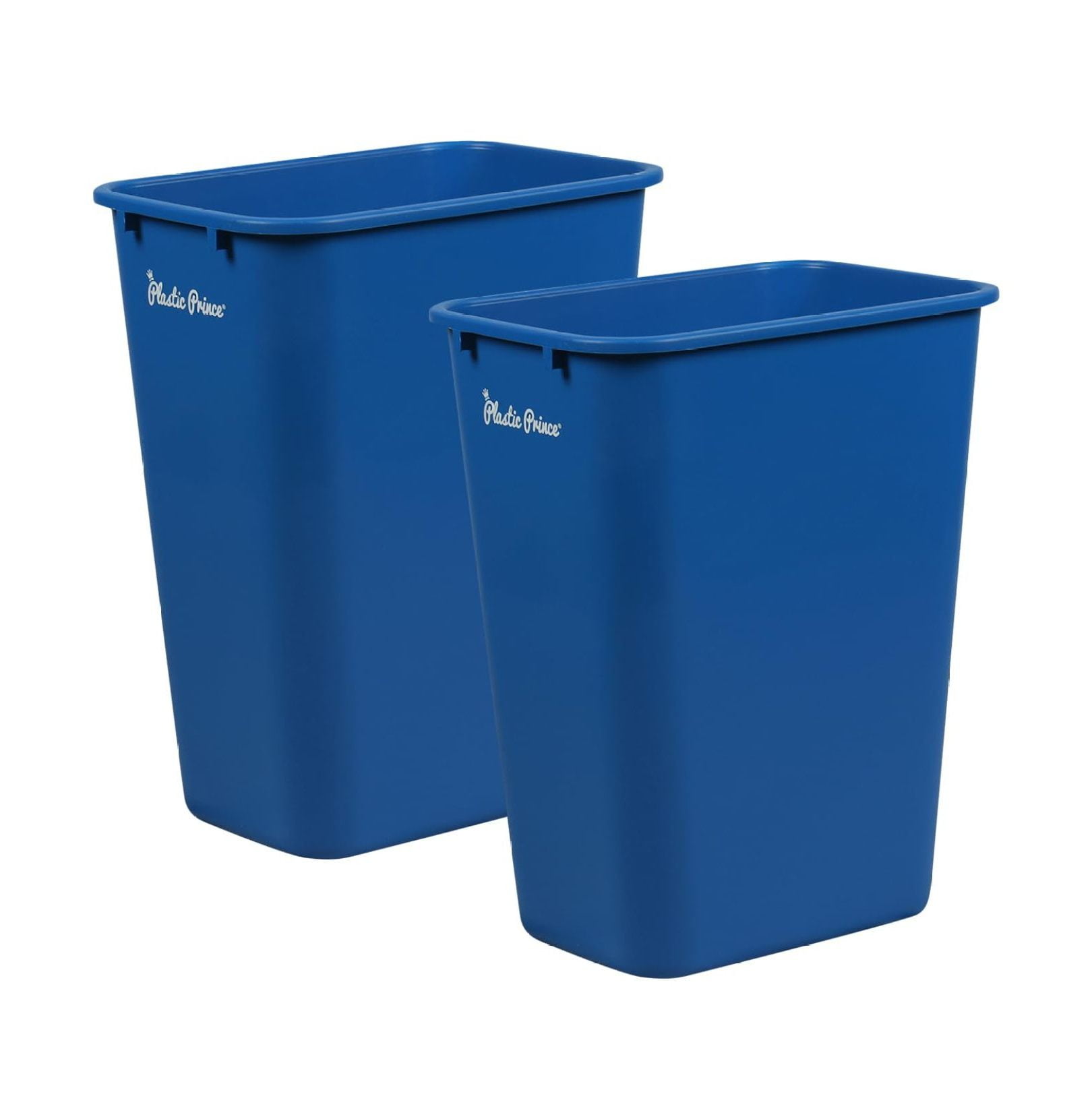 (2 Pack) 10 Gallon/40 Qt Wastebasket, Blue Plastic Rectangular, Trash ...