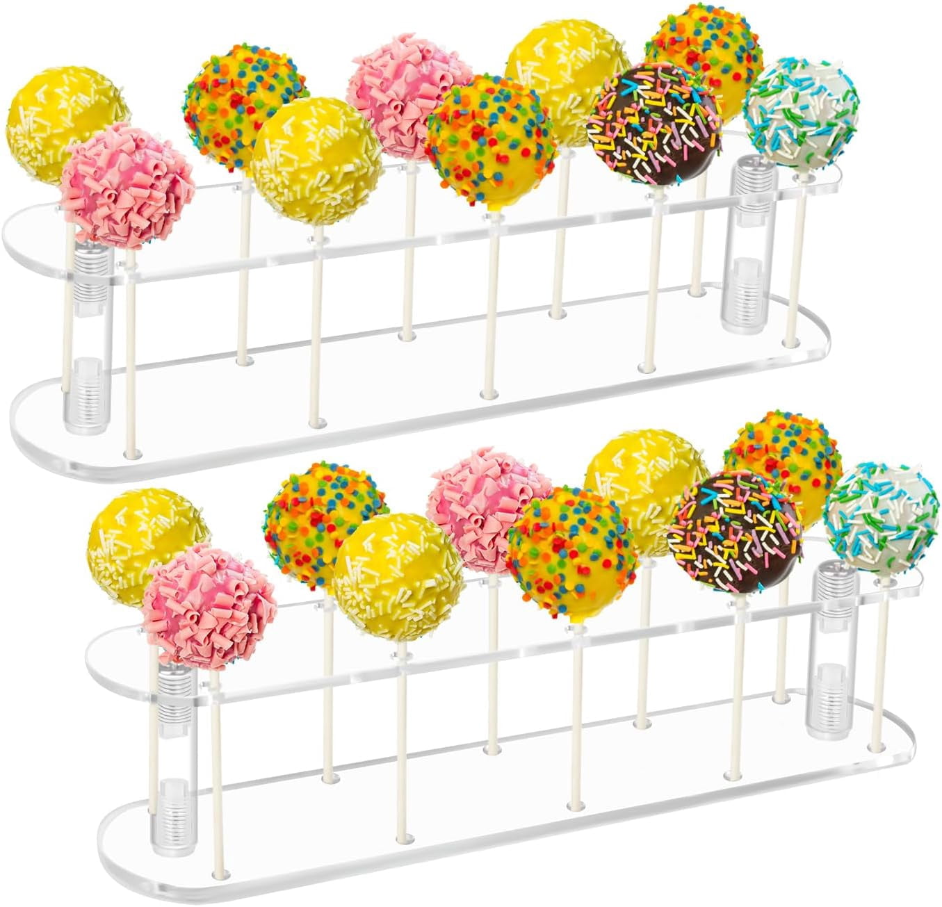 2 Pack 10 Holes Cake Pop Stand – Clear Acrylic Lollipop Holder Candy ...