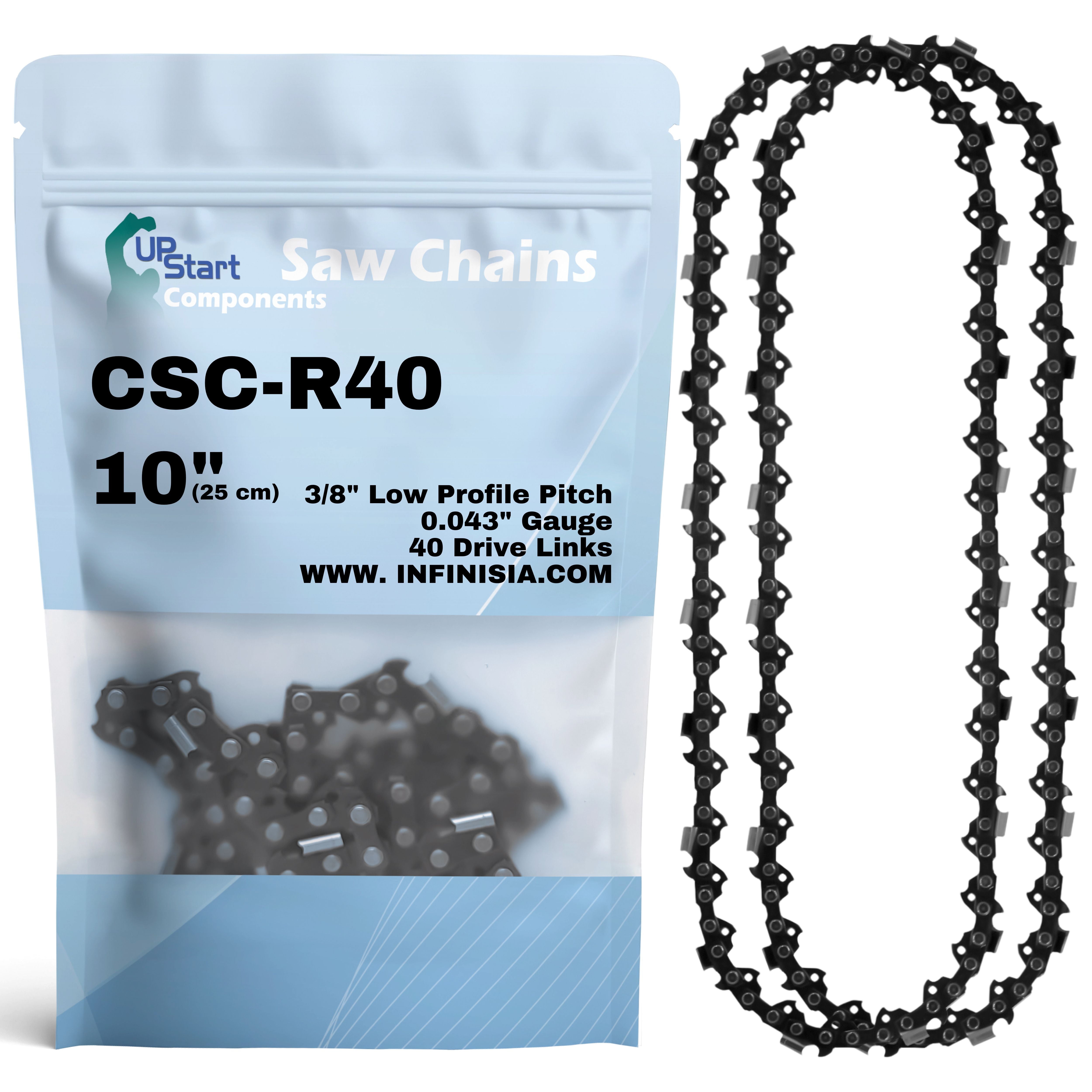 2-Pack 10-Inch Chainsaw Chain R40 Replacement for John Deere PS2383 ...