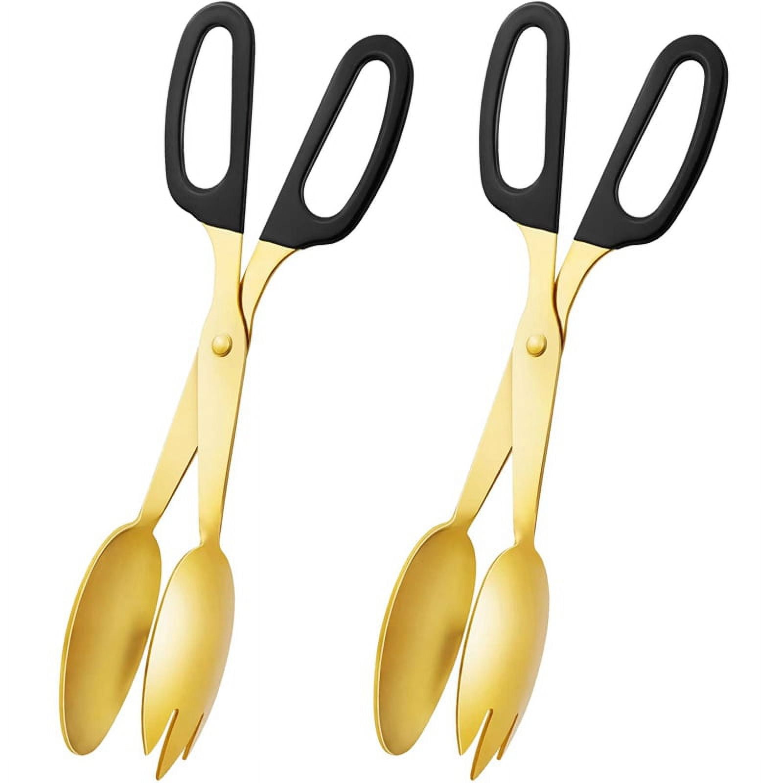 2 Pack 10 Inch Gold Serving Tongs Gold Serving Utensils Salad Tongs ...