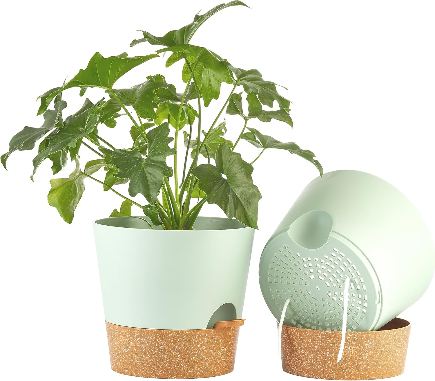 2-Pack 10 Inch Planter Pots for Indoor Outdoor Plants, Self Watering ...