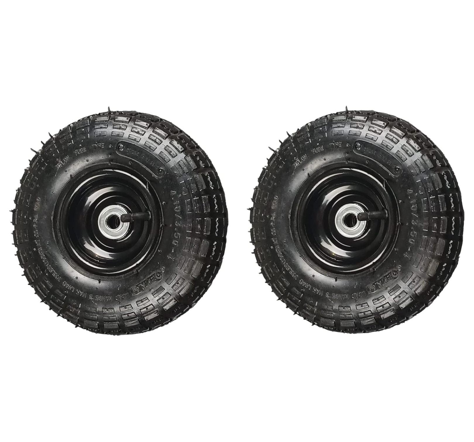 2 Pack 10-Inch Tires and Wheels 4.10/3.50-4 Replacement Utility Tires ...