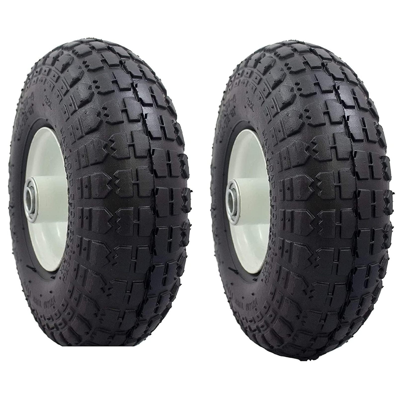 2 Pack 10-Inch Tires and Wheels 4.10/3.50-4 Replacement Utility Tires ...