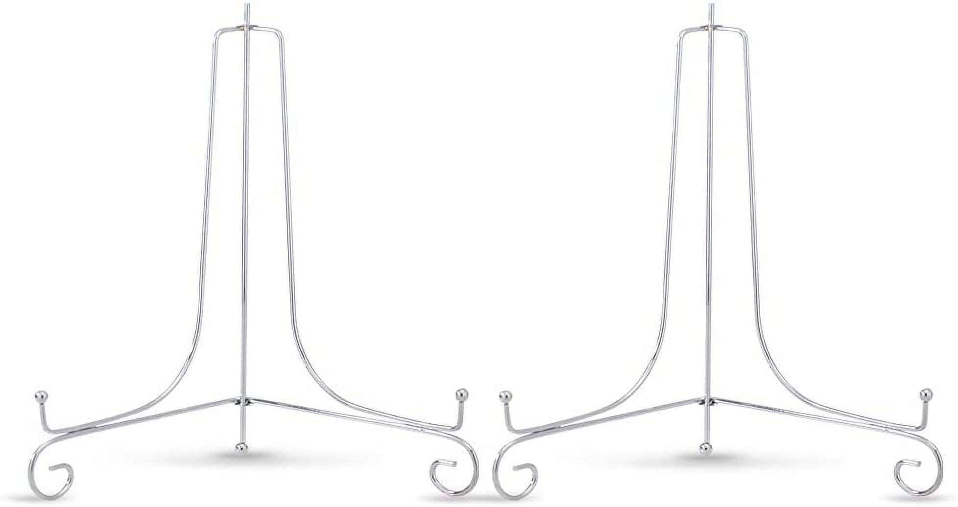 2 Pack 10" Iron Plate Stand, Silver Iron Easel Plate Display Photo ...