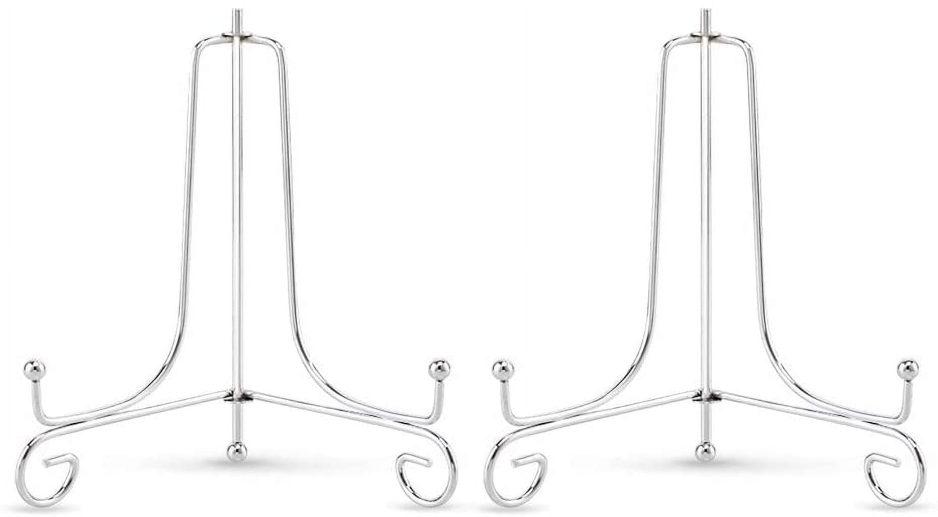 2 Pack 10" Iron Plate Stand, Silver Iron Easel Plate Display Photo ...