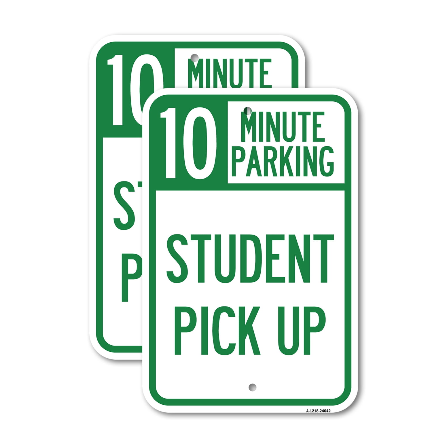 (2 Pack) 10 Minute Parking Student Pick Up | 12" X 18" Heavy-Gauge ...