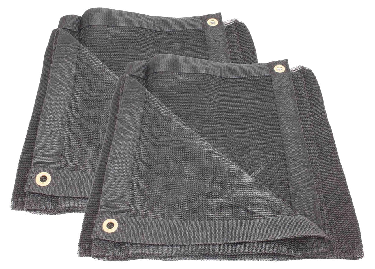(2 Pack) 10' x 12' Black Heavy Duty 6 Oz 70% Shade Mesh Tarps with ...