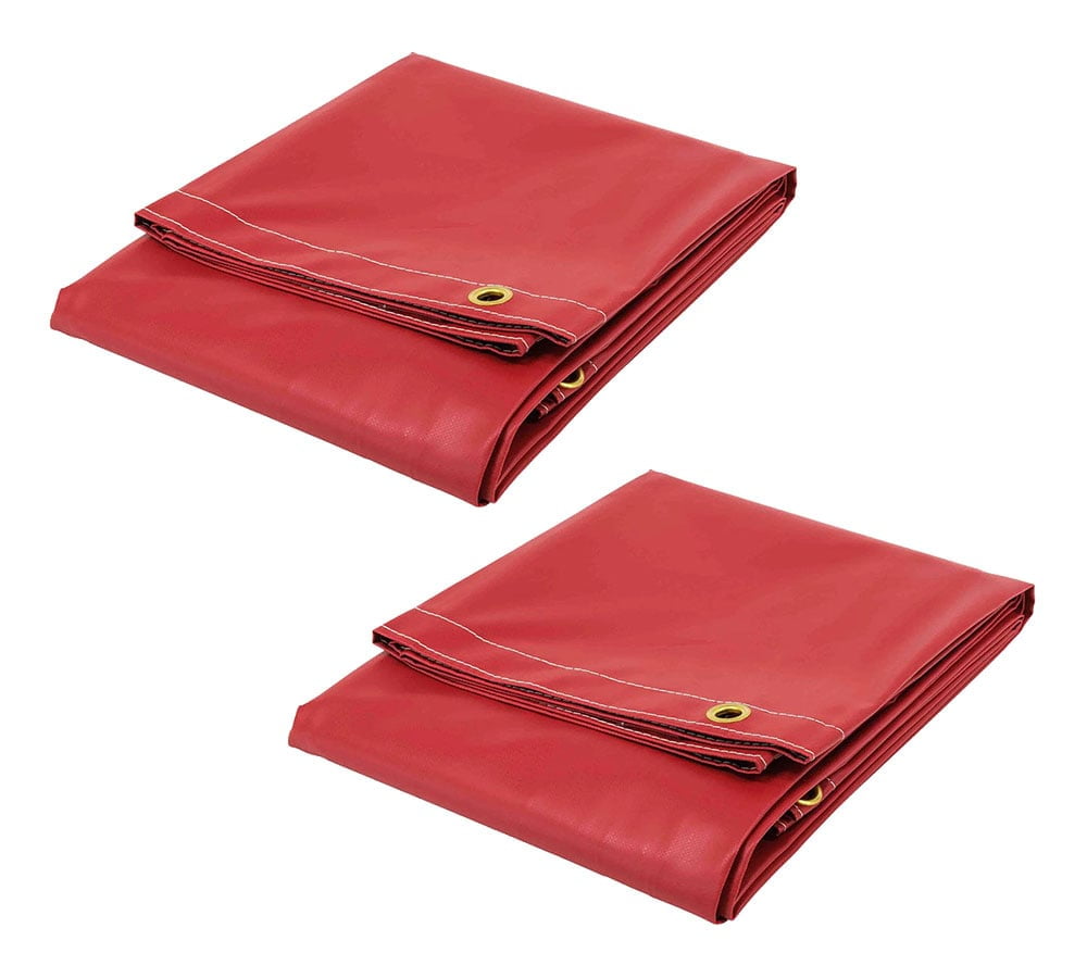 (2 Pack) 10' x 12' Heavy Duty Red 18oz Vinyl Utility Tarp Waterproof ...