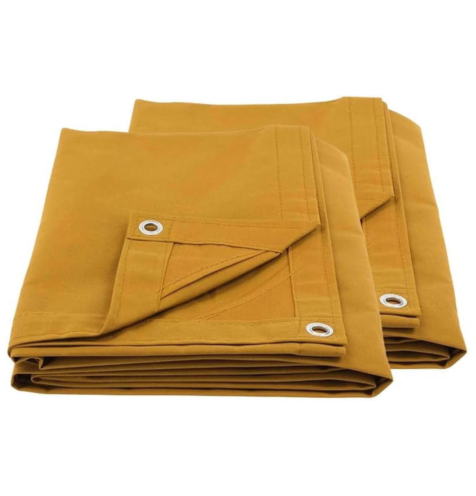 (2 Pack) 10' x 12' Tan Canvas Tarp 12oz Heavy Duty Water Resistant ...