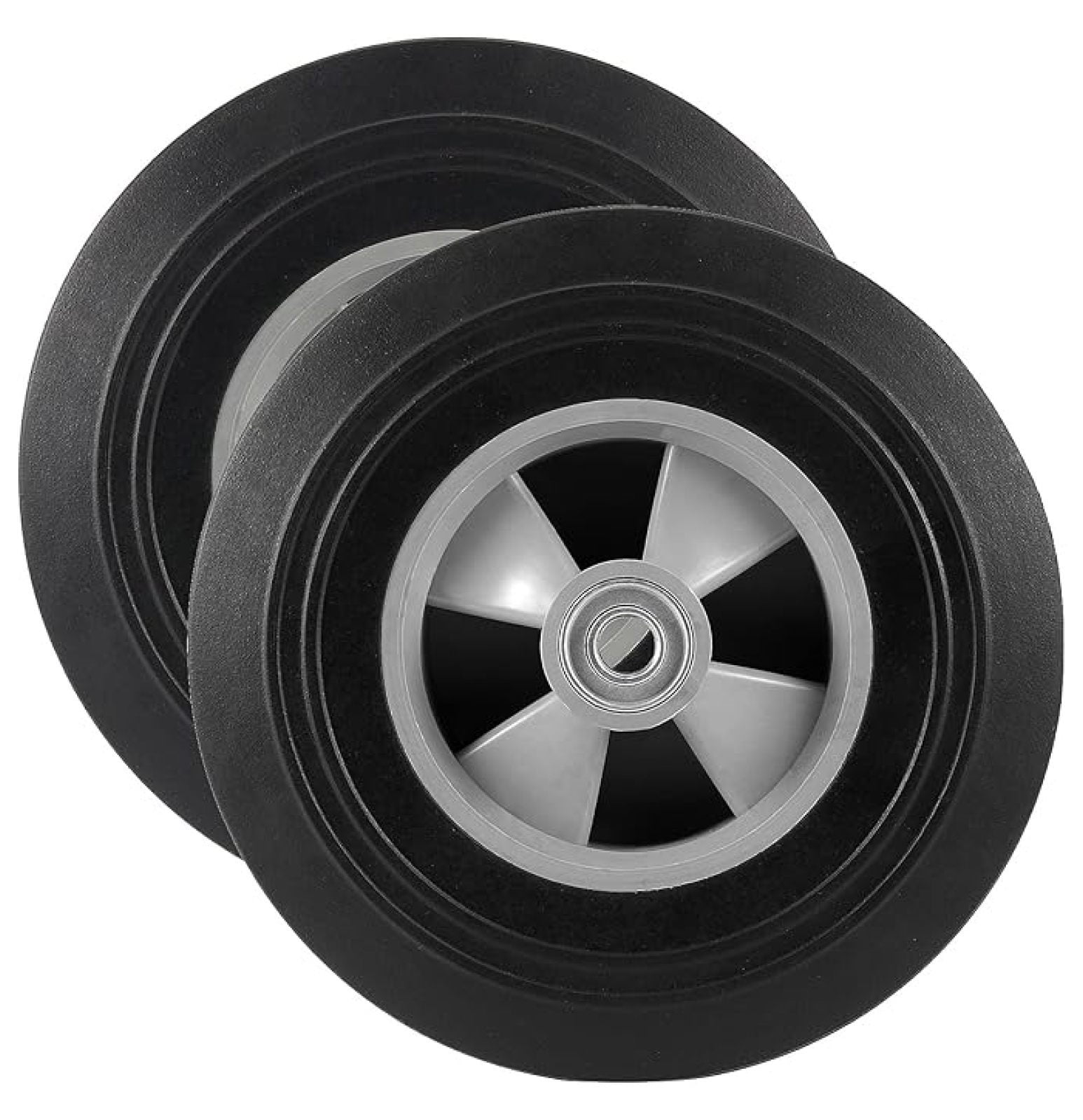 2 Pack 10 x 2.5 Inch Flat Free Solid Rubber Hand Truck Wheels, Solid ...