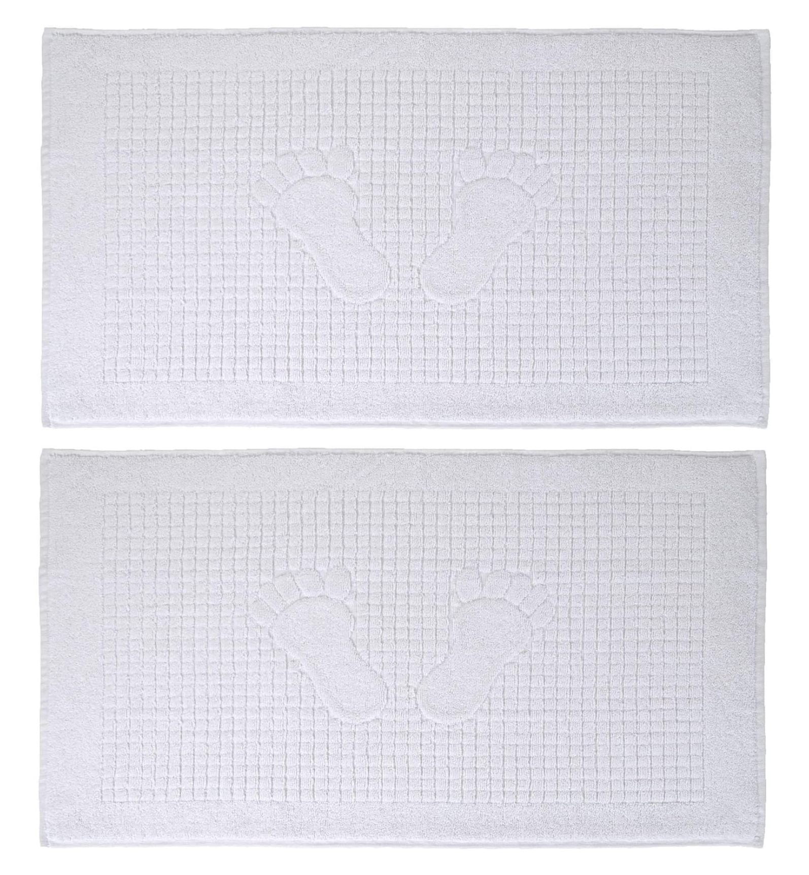 2 Pack 100% Cotton Bath Mat Towel - Bath Floor Towels - Reversible Bath ...