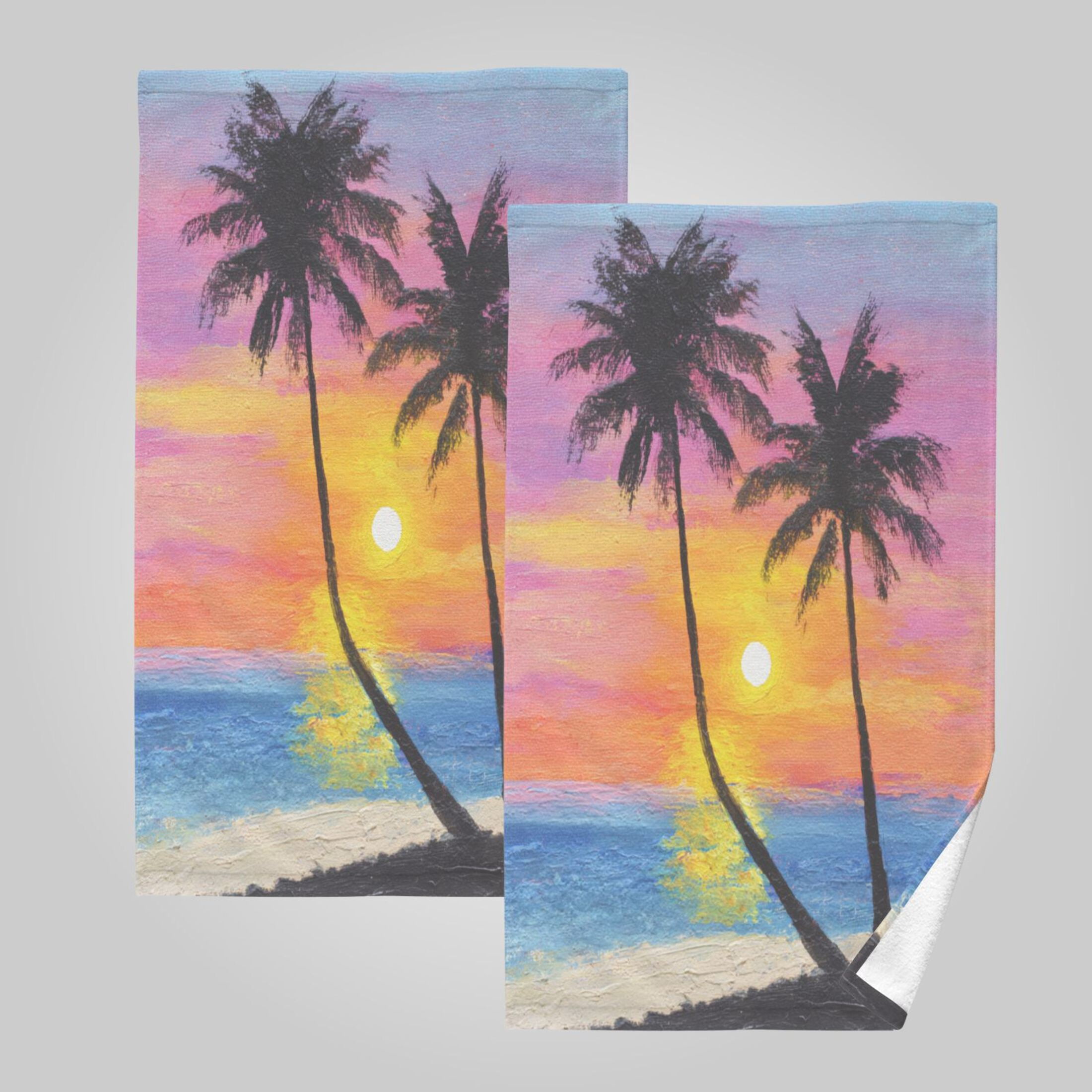 2 Pack 100% Cotton Towels Soft Absorbent Towel Set for Bathroom Beach ...