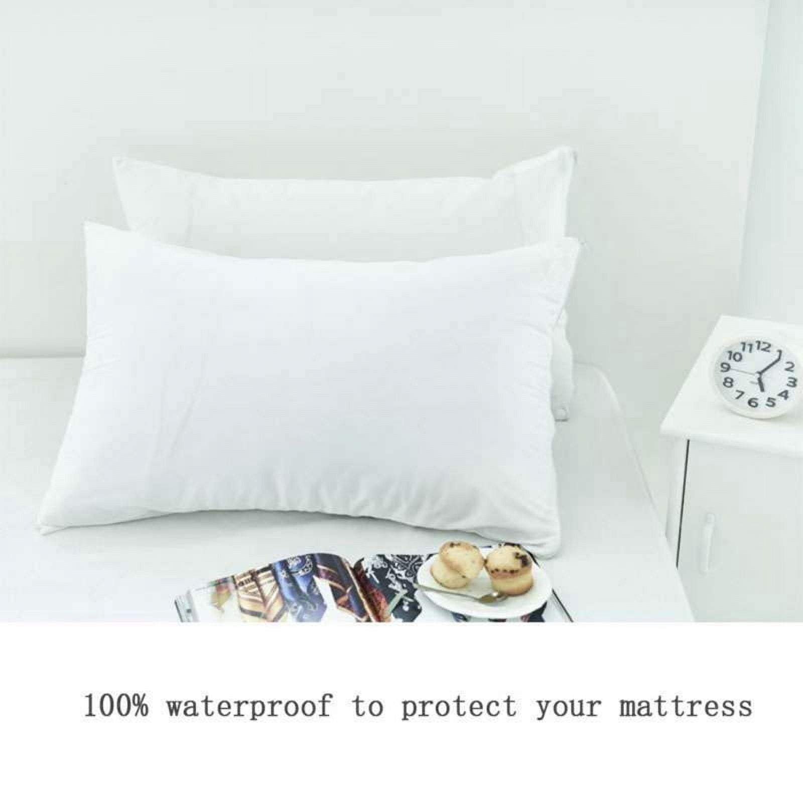 2 Pack 100% Waterproof Pillow Case, White Super-Soft Pillowcase ...