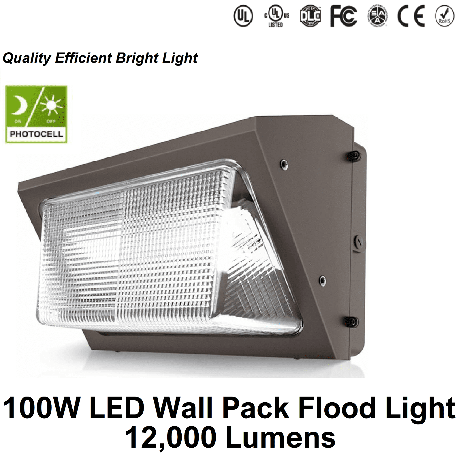 2-Pack 100W LED OUTDOOR WALL PACK Light 5000K Dusk to dawn Glass Lens IP65 UL - Walmart.com