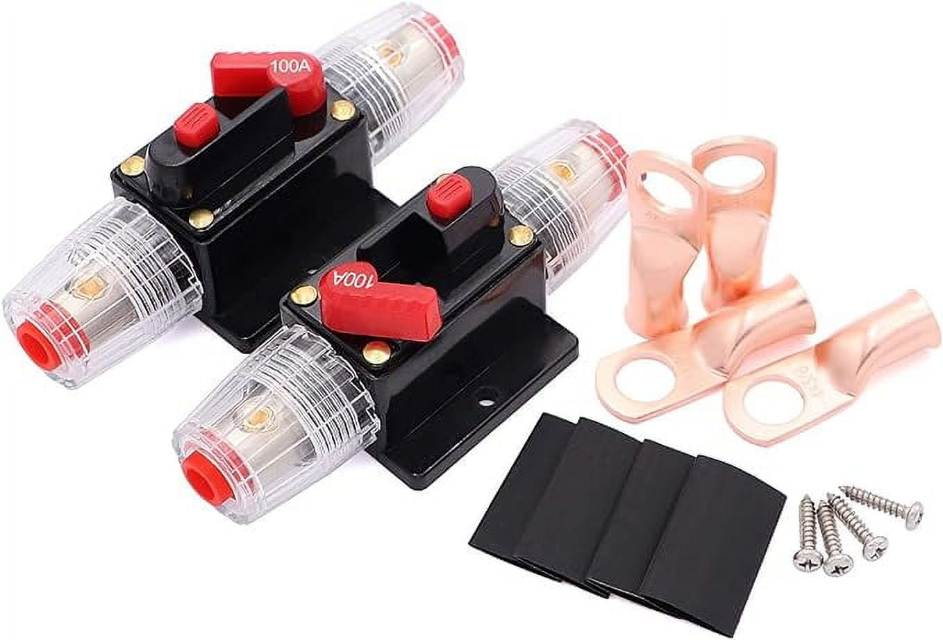 2 Pack 100amp 12 Volt Circuit Breaker with Manual Reset,Inline Fuse ...