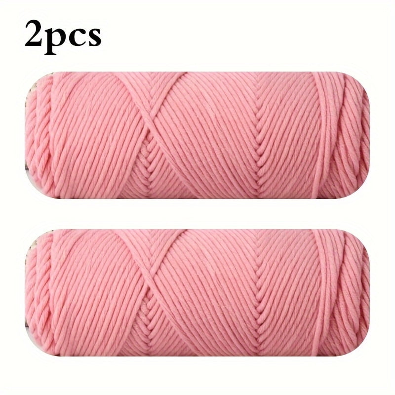 2 Pack 100g/ball Soft 8ply Milk Cotton Yarn Circular Needle Threads for ...