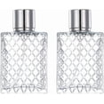 2 Pack 100ml Glass Perfume Atomizer,Square Lattice Perfume Bottle with ...