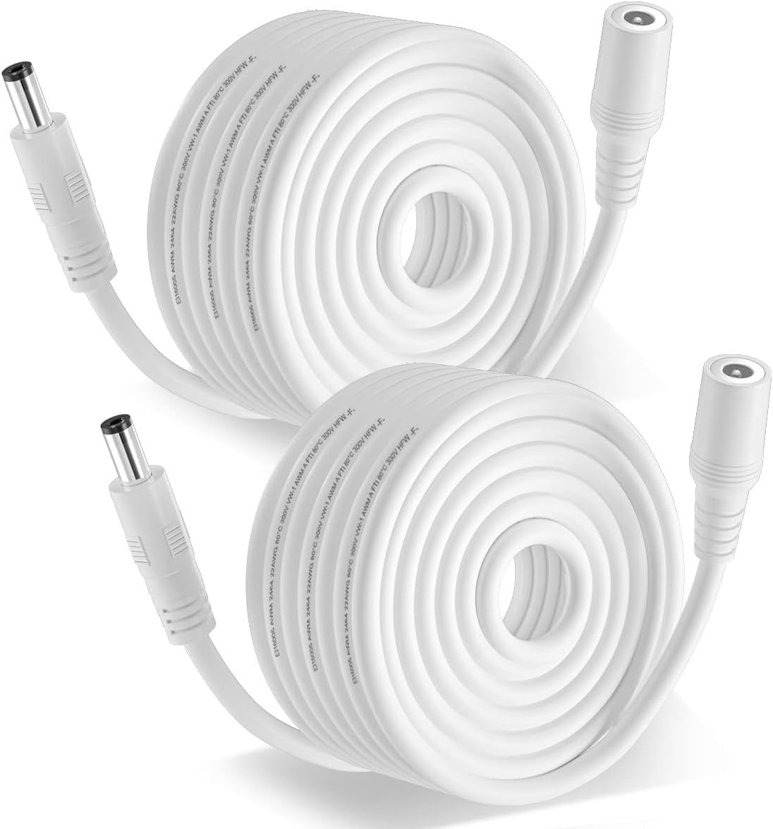 2-Pack 10FT DC Power Extension Cable,5.5mm x 2.1mm Extension Cord,12v ...