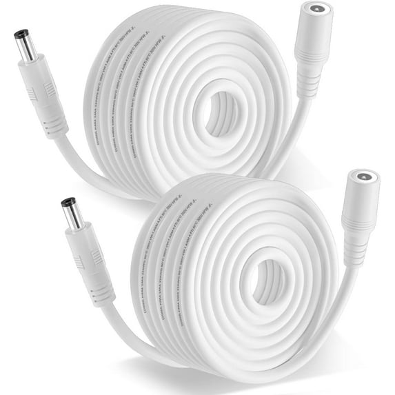 2-Pack 10FT DC Power Extension Cable,5.5mm x 2.1mm Extension Cord,12v ...