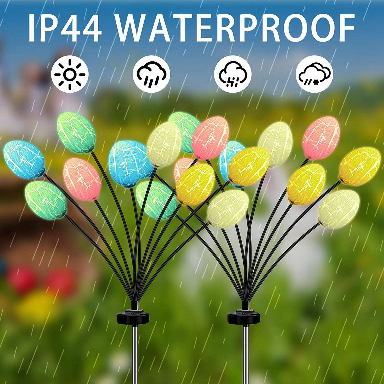 2 Pack 10LED Easter Eggs for Easter Decorations,Easter Decor Garden ...