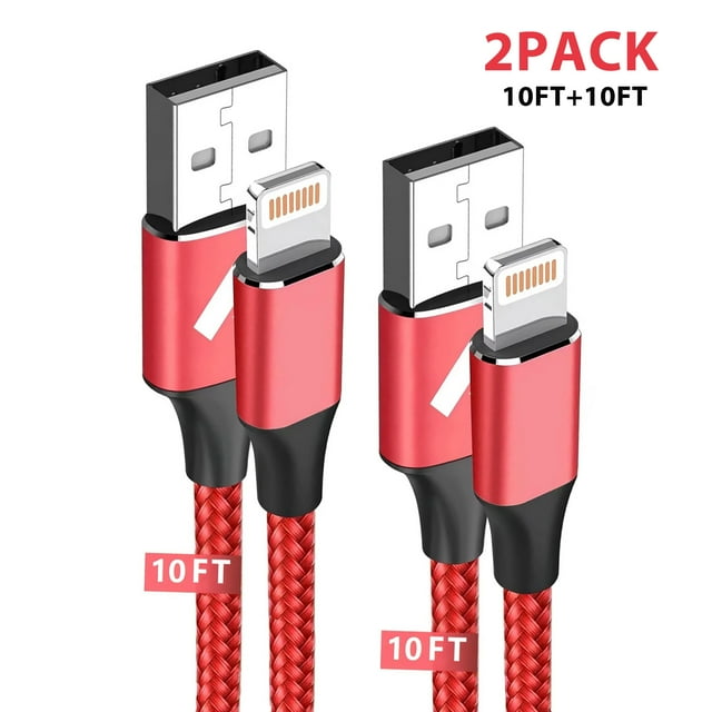[2 Pack] XUDUO 10ft Lightning iPhone Charger Cord, Fast Charging Cable ...