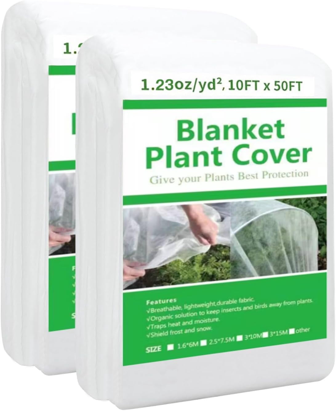 2 Pack 10ft x 50ft Plant Covers, Winter Frost Blanket for Outdoor ...