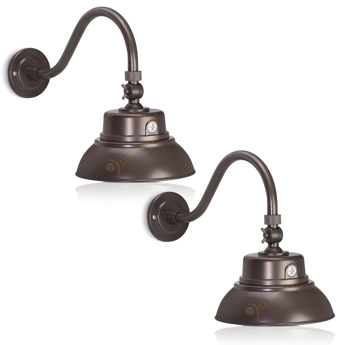 2 Pack - 10in. Bronze Gooseneck Barn Light LED Fixture for Indoor ...