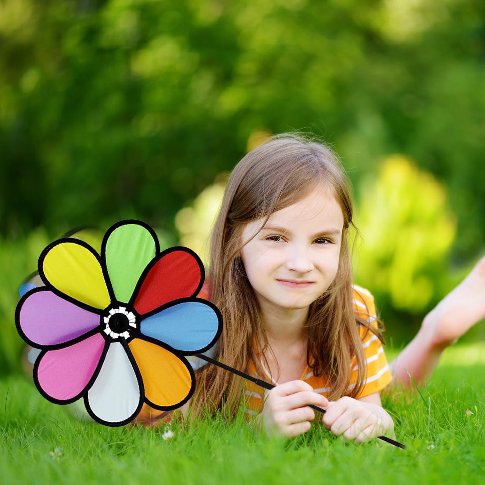 2-Pack 11.4" Reflective Garden Wind Spinners B - Colorful Spinning Lawn ...