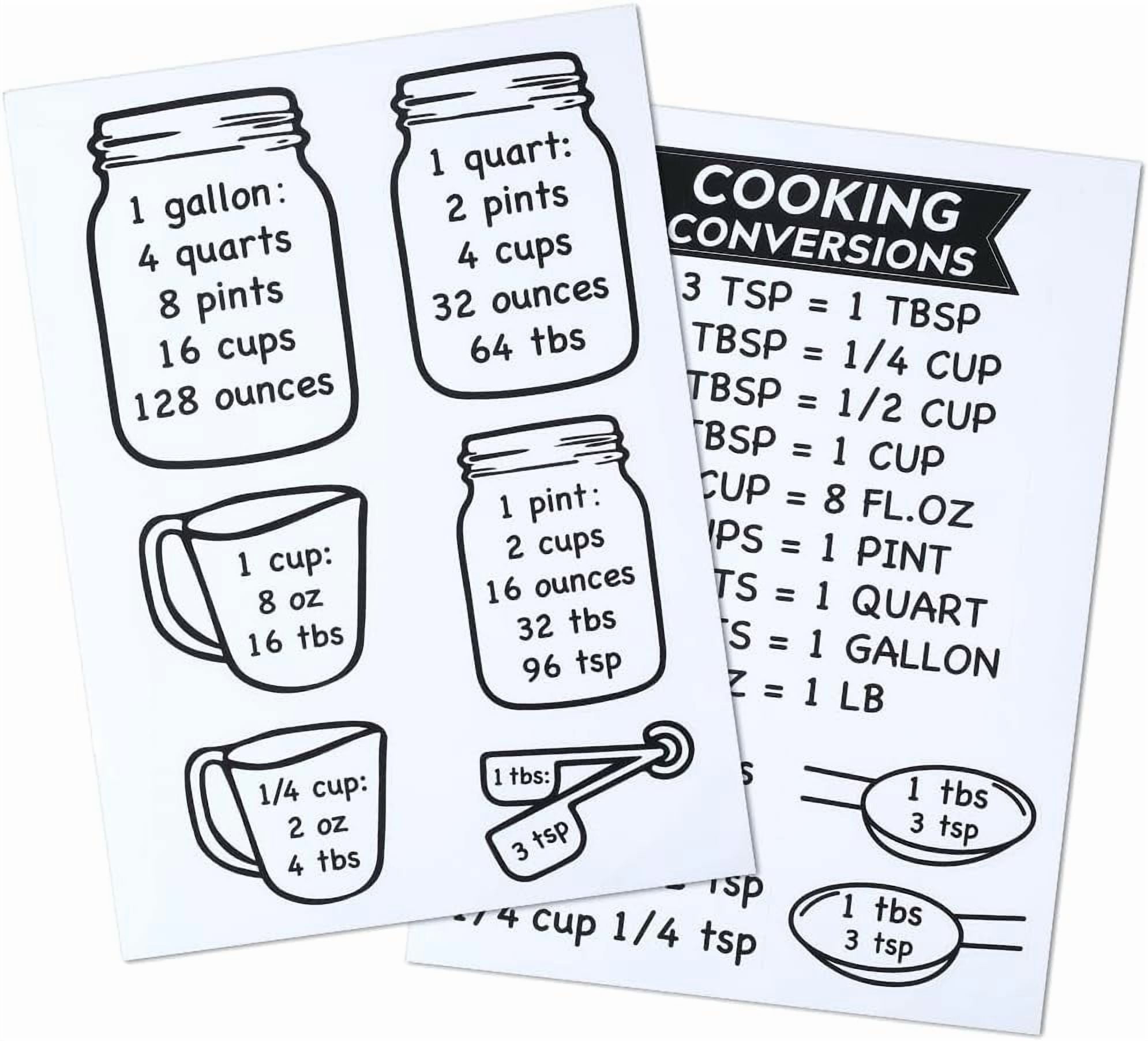 2 Pack 11.4 x 8.4 Inch Measuring Cup Decals Kitchen Cabinet Stickers ...