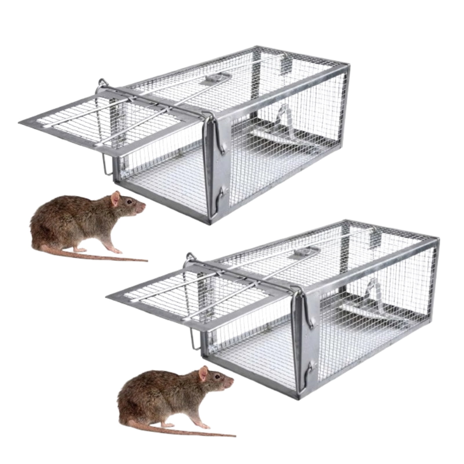 2 Pack 11"×5.5"×4.3" Rat Trap, Humane Mouse Traps Indoor, Small Rodent ...