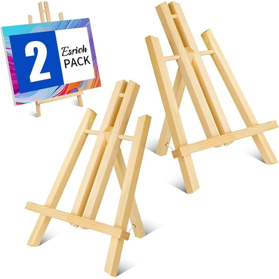 2 Pack 11.8" Wood Easels,Tabletop Easel for Painting,Painting Party ...