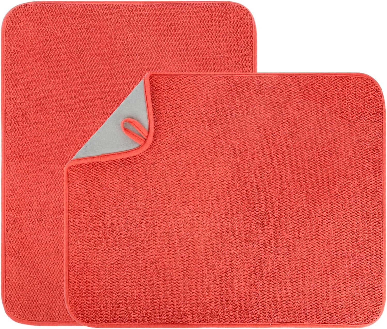 2 Pack 11.8 x 15.7 inches Dish Drying Mat, Super Absorbent Drying Mat ...