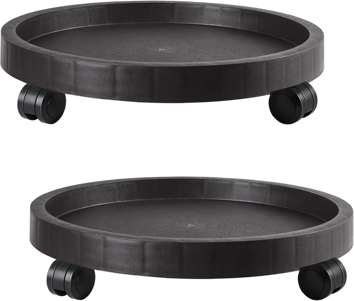 2 Pack of 11 Inch Planter Caddies Rolling Saucer Caddy with Wheels ...