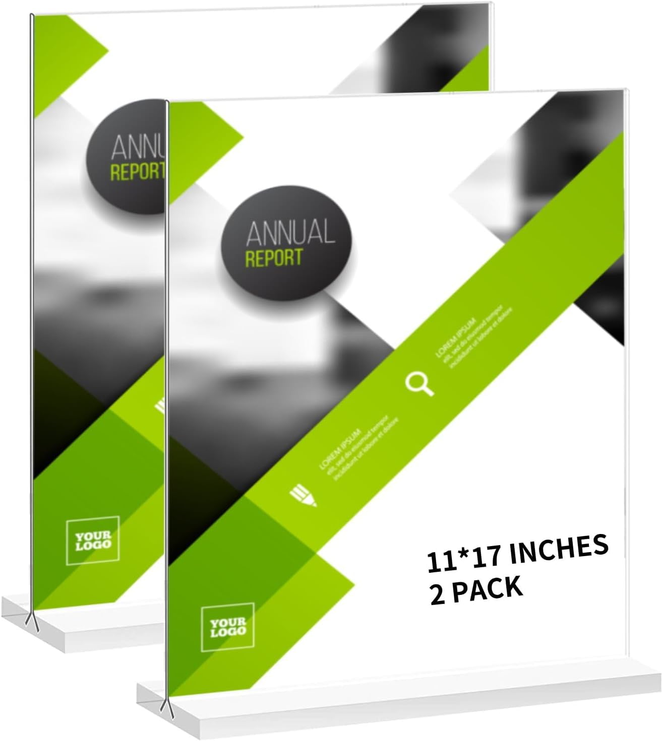 2 Pack 11 x 17 Inches Large Acrylic Sign Holder, Clear T Shaped Sign ...