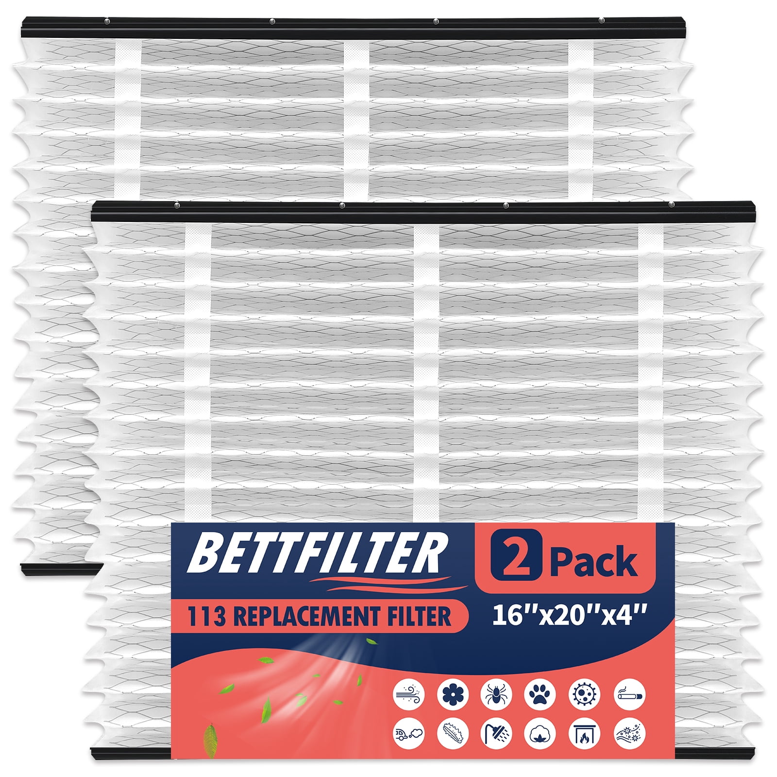 2 Pack 113 Replacement Filter,MERV 13 16x20x4,Compatible with AprilAire ...