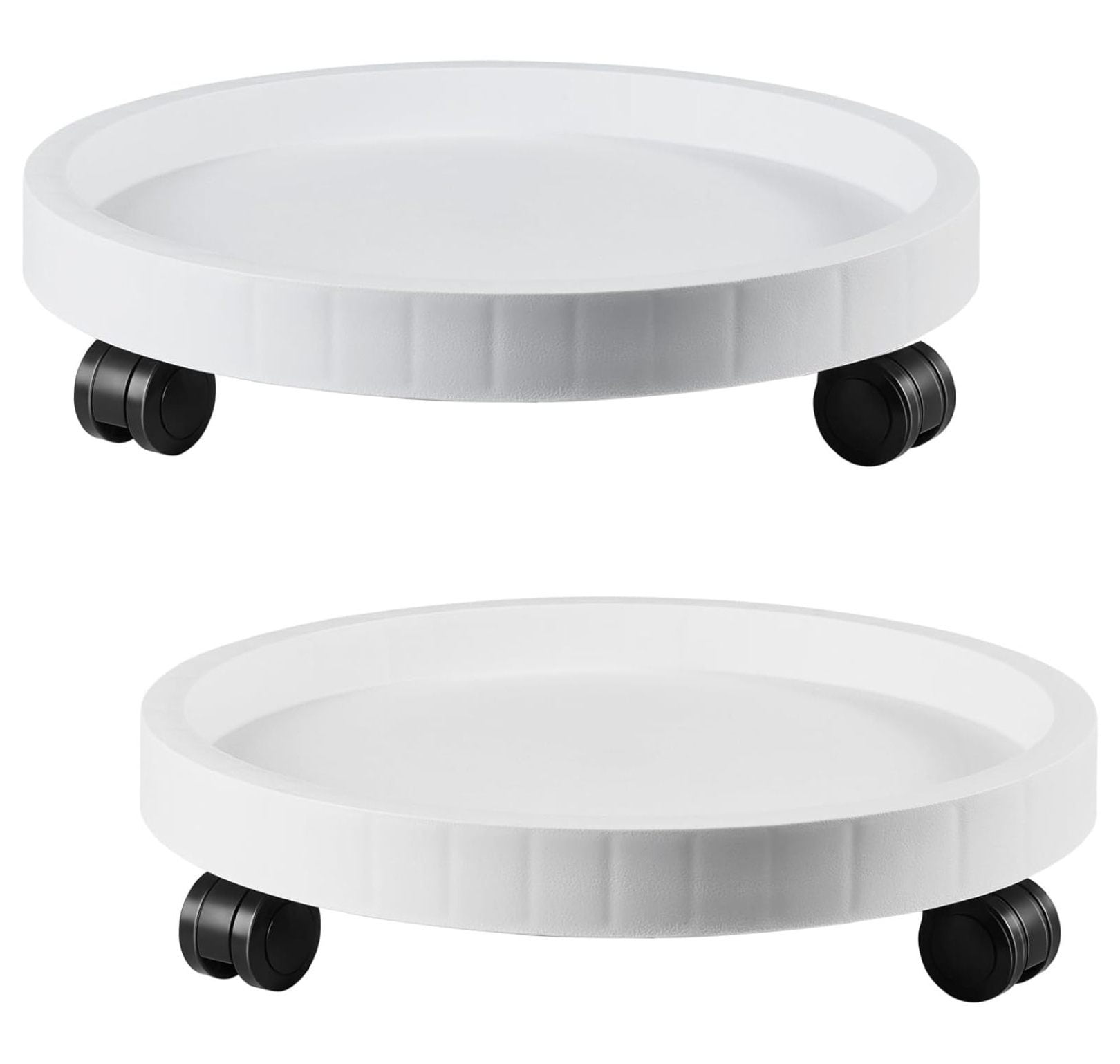 2 Pack of 12.6 Inch Planter Caddies Rolling Saucer Caddy with Wheels ...