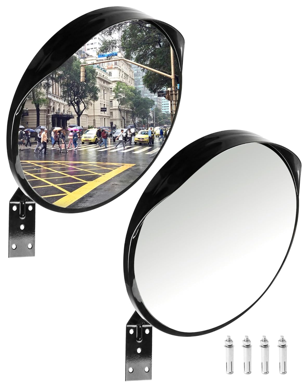 2 Pack 12" Adjustable Convex Security Mirror - Wide Angle View for ...