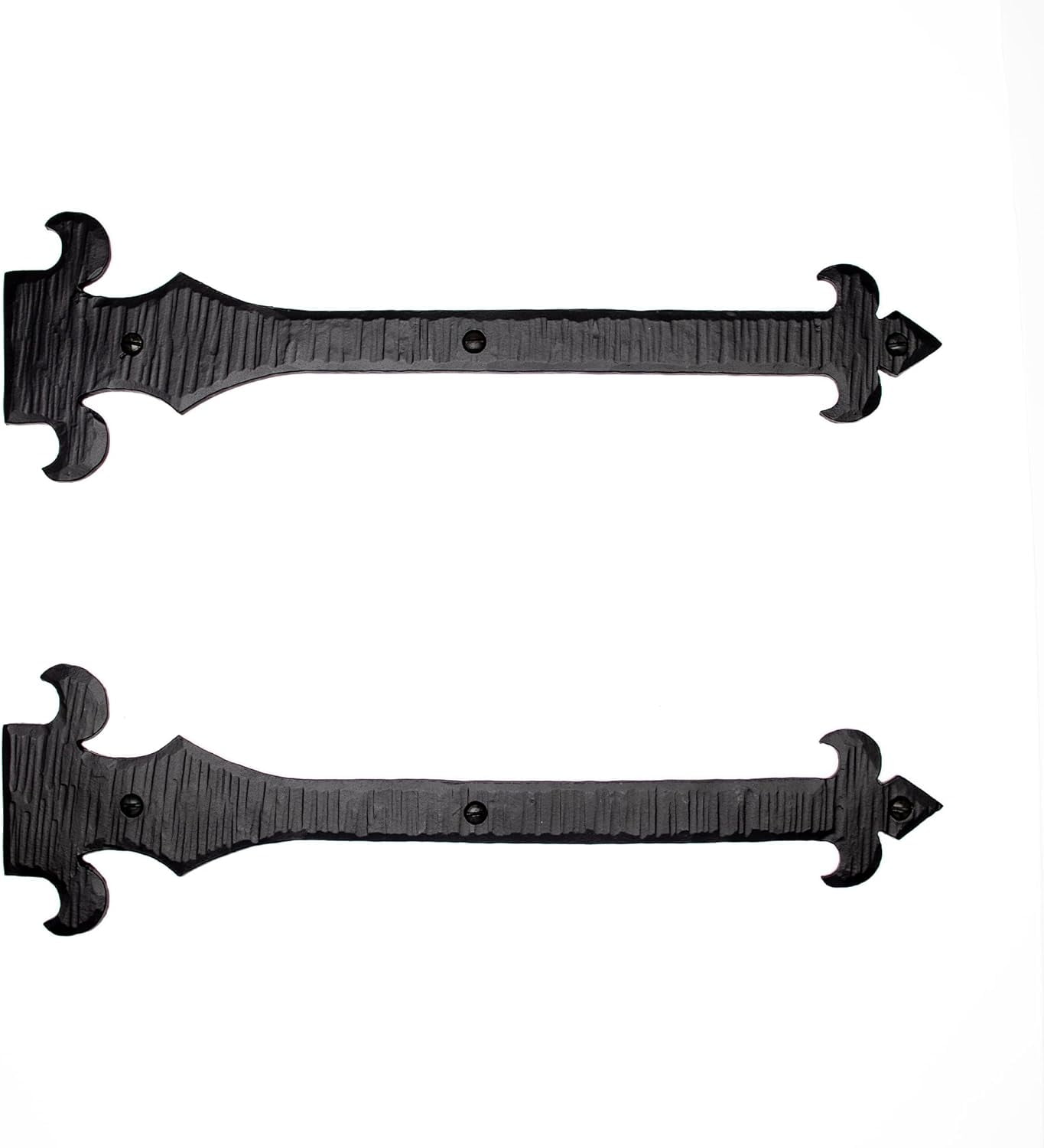 2 Pack 12" Black Faux Strap Hinges - Decorative Dummy Faux Hinge ...
